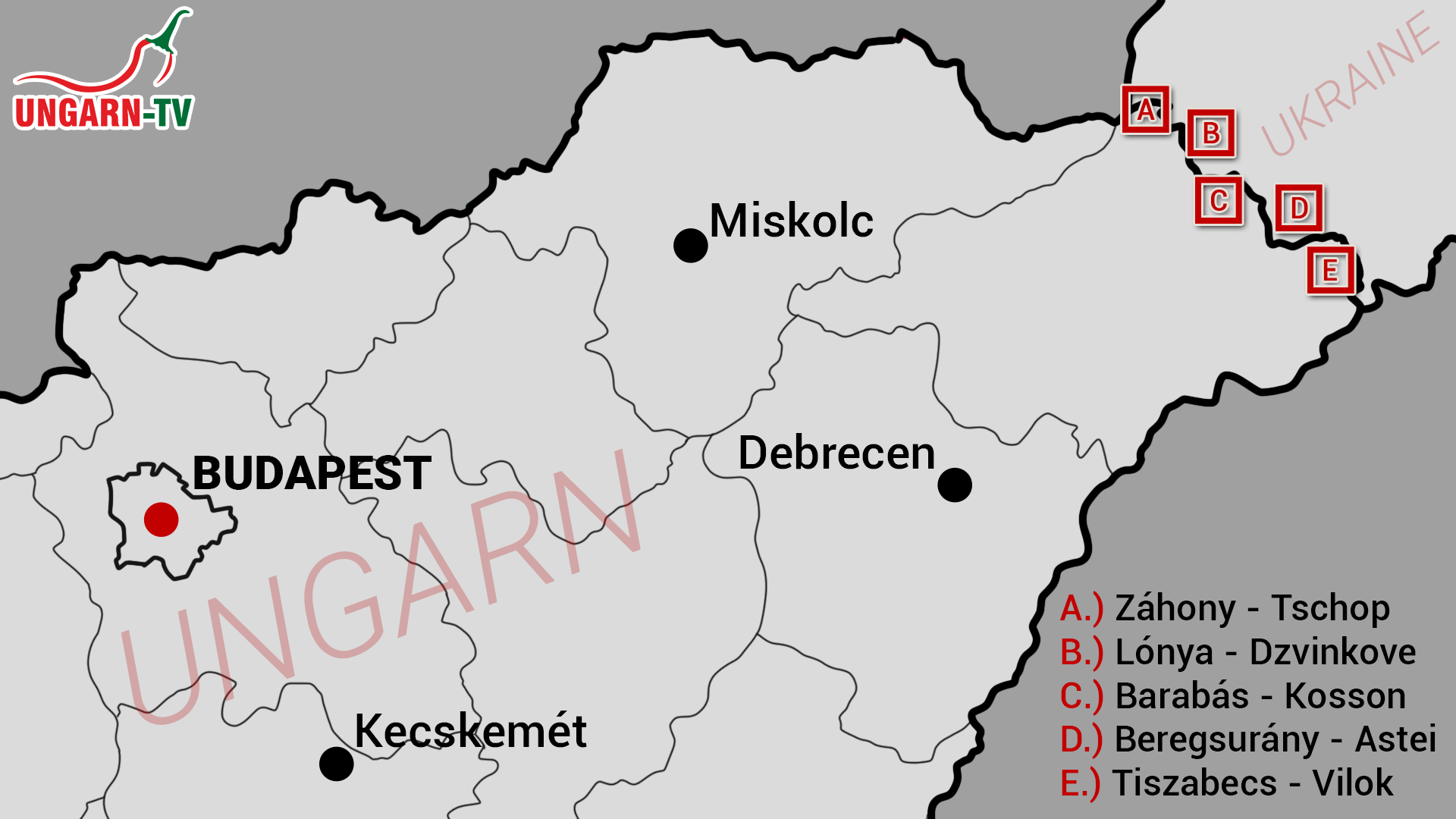 Eine Übersicht der Grenzübergänge Ukraine – Ungarn | Ungarn-TV.com ...